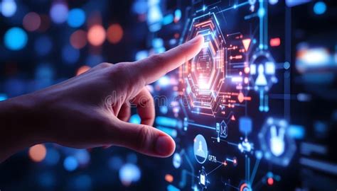 Digital Interface Interaction Futuristic Technology Stock Illustration