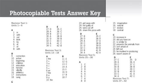 Đáp án sách Destination B1 từ Unit 1 đến Unit 42