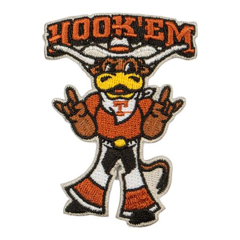 3 Iron On Patch Hook Em Mascot University Co Op