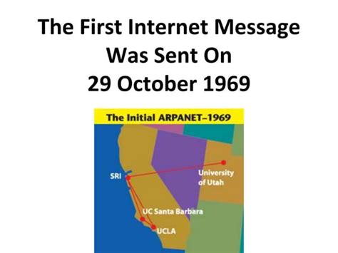 The First Internet Message Was Sent On 29 Oct 1969 However Pptx