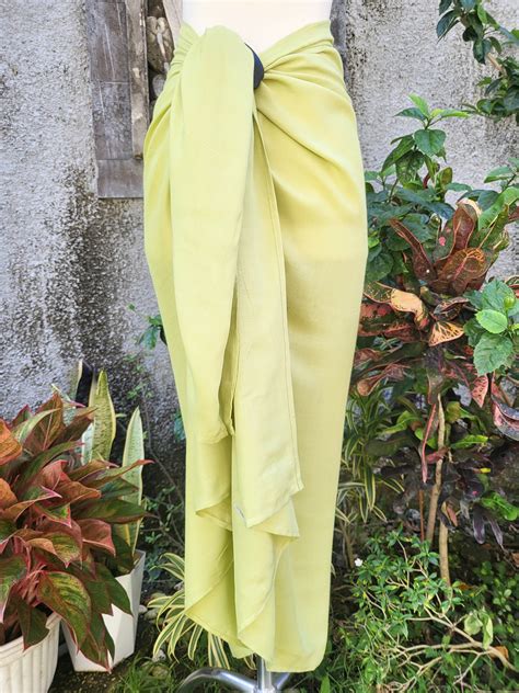 1 World Sarongs With Solid Pastel Color Ultra Light Olive Green 1