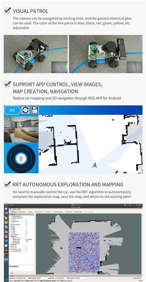 Robot Car Kit Ros Robot Ackerman Structure With Slamtec Lidar Camera For Raspberry Pi 4b 4gb
