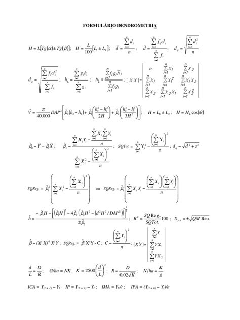 Formulário De Fórmulas Pdf