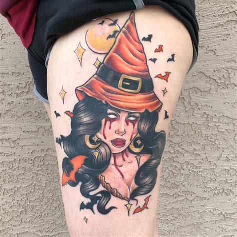 45 Witchy Tattoos That Capture Mystery Power And Magic