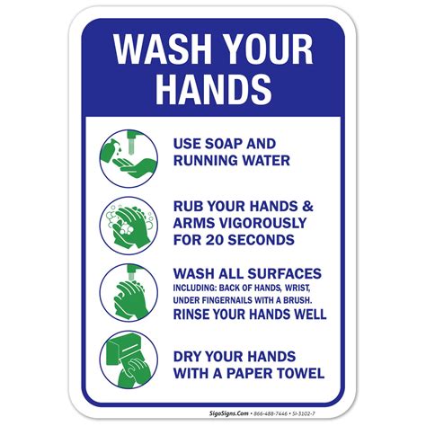 Hand Washing Sign Hand Washing Instruction Sign