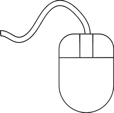 Black Line Art Mouse With Wire On White Background 24328932 Vector Art At Vecteezy