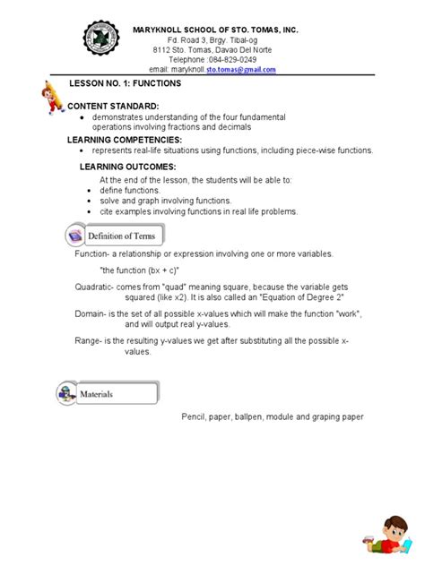 Sh Gen Math W1 Q1 Lesson 1 Pdf Function Mathematics Analysis