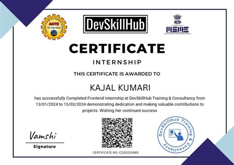 kajal kumari on linkedin frontend internship devskillhub webdevelopment