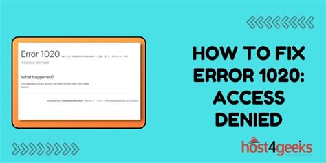 How To Fix Error Access Denied Host Geeks LLC