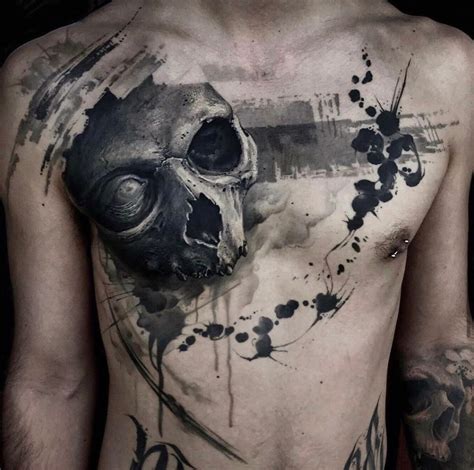 Skull And Smoke Sleeve Tattoos