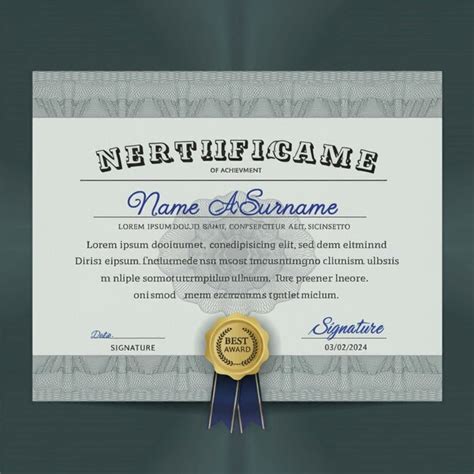 A Certificate For The Title Of The Title Named Nerd Premium Ai Generated Image