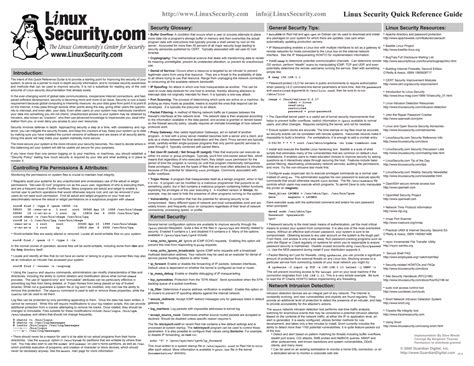 Linux Security Quick Reference Guide Pdf Operating Systems