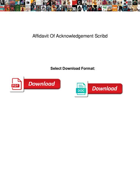 Fillable Online Affidavit Of Acknowledgement Scribd Affidavit Of Acknowledgement Scribd Loans