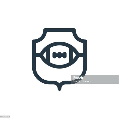 미식 축구 개념에서 미식 축구 아이콘 벡터 미식 축구 편집 스트로크의 얇은 라인 그림 웹 및 모바일 앱 로고 인쇄에 사용하기위한