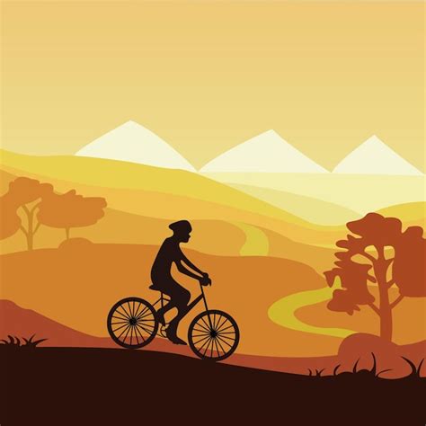 Bicycle With Background Premium Vector