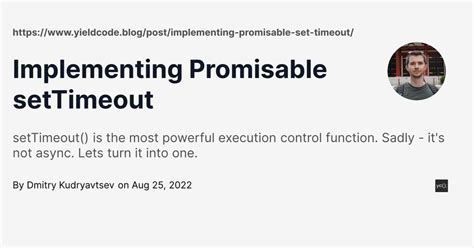 Implementing Settimeout But With Promises Rjavascript