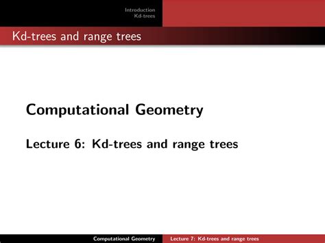 Lecture 7 Kd Trees And Range Trees Introduction Database Queries Kd
