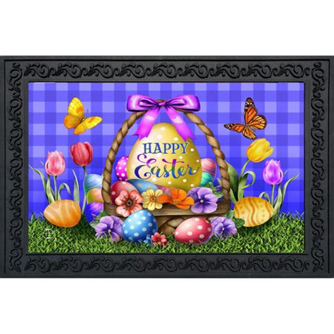 Happy Easter Egg Basket Doormat Briarwood Lane Wholesale Partners