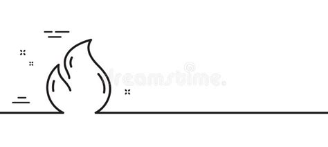 Fire Energy Line Icon Heating Power Energy Sign Minimal Line Pattern Banner Vector Stock