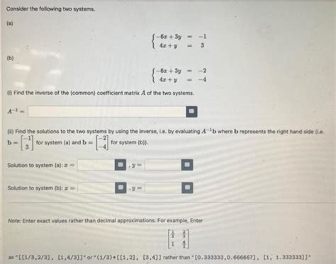 Solved Consider The Following Two Systems A