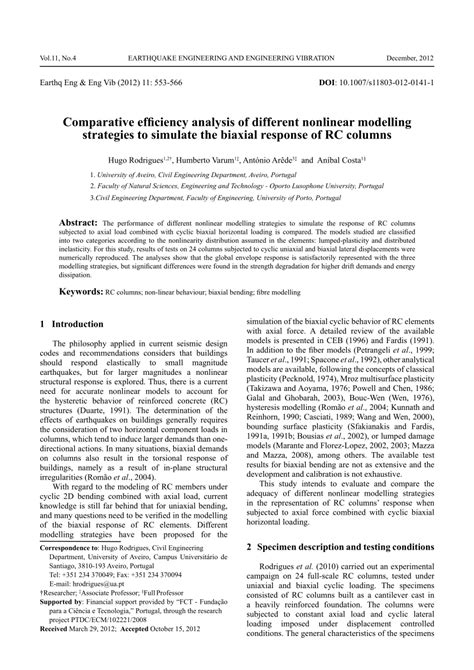 Pdf Comparative Efficiency Analysis Of Different Nonlinear Modelling Strategies To Simulate