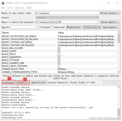 Openpose环境搭建（详细教程cpugpu）windows 10python 37cuda 116vs2022 惊觉