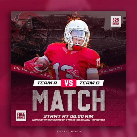 축구 경기 일정 소셜 미디어 게시물 템플릿 무료 Psd 파일