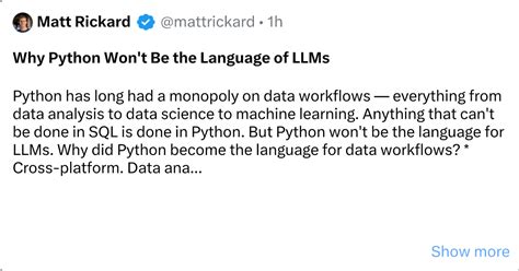 Why Python Wont Be The Language Of Llms