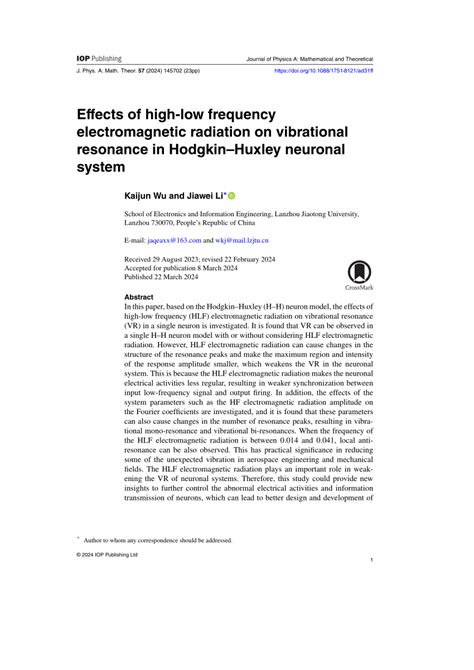 Effects Of High Low Frequency Electromagnetic Radiation On Vibrational Resonance In Hodgkin