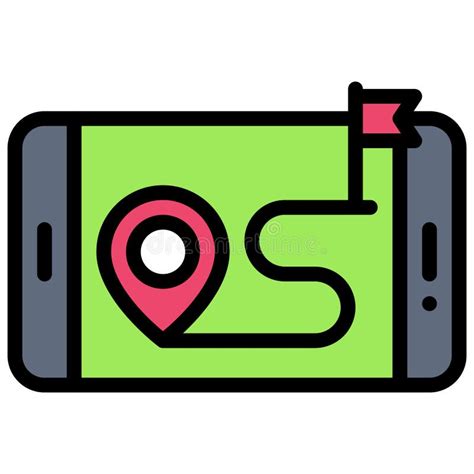 Route Map On Smartphone Icon Location Map And Navigation Vector Stock