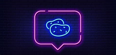 감자 선 아이콘 야채 음식 기호 네온 라이트 스피치 버블 벡터 0명에 대한 스톡 벡터 아트 및 기타 이미지 0명 3차원