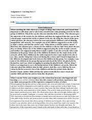 Learning Story 1 Docx Assignment 3 Learning Story 1 Name Hoda