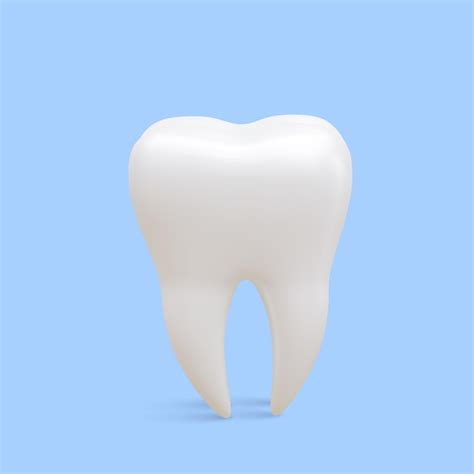 Premium Vector Realistic Tooth Isoleted On Blue Background Concept Of Teeth Dental Care Vector