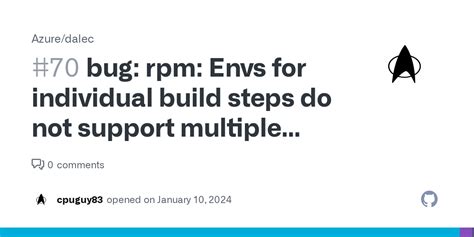 Bug Rpm Envs For Individual Build Steps Do Not Support Multiple Commands · Issue 70 · Azure