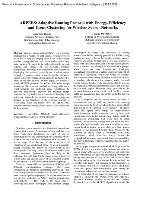 Pdf Arpees Adaptive Routing Protocol With Energy Efficiency And Event Clustering For Wireless