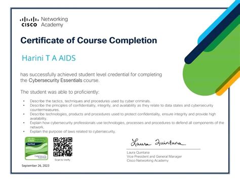 Harini T A On Linkedin Ciscocertified Cybersecurity Alwayslearning