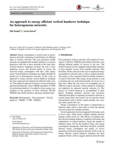 pdf an approach to energy efficient vertical handover technique for heterogeneous networks