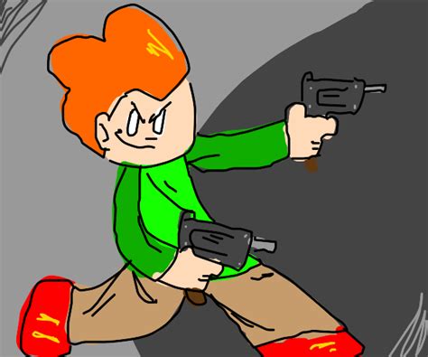 Pico Newgrounds With Two Uzi Guns Drawception