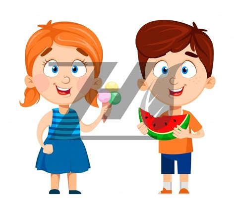 دانلود وکتور مجموعه شخصیت های کارتونی دختر پسر در دو حالت دانلود رایگان فایل لایه باز، Psd