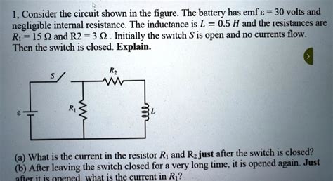 Solved Consider The Circuit Shown In The Figure The Battery Has Emf