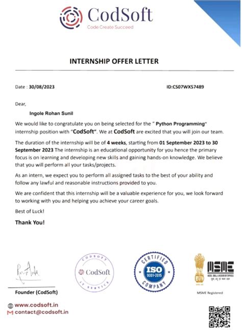 rohan ingole on linkedin connections codsoft internship2023