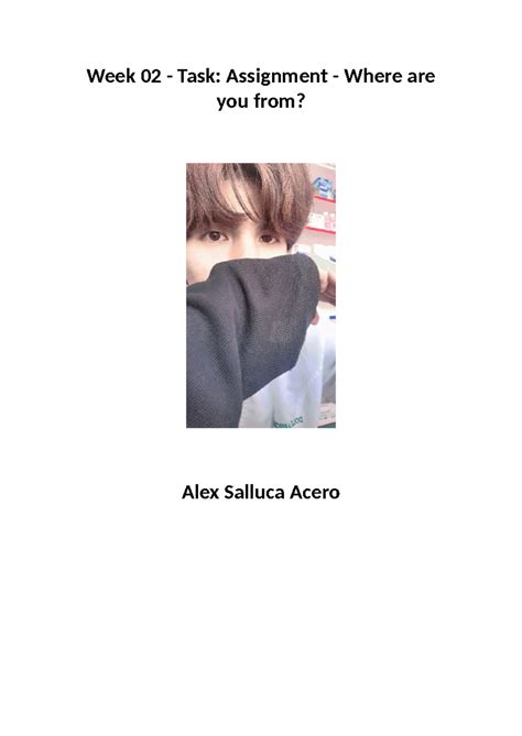 Week 02 Week 02 Task Assignment Where Are You From Ingles I