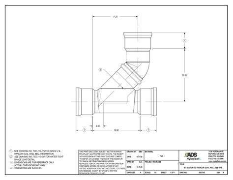 8 X 8 N 12 Dual Wall Tee Wye Nyloplast Detail