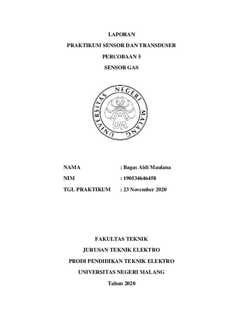 Pdf Laporan Praktikum Sensor Dan Tranduser Percobaan 5 Sensor Gas