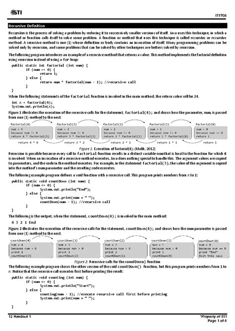 12 Handout 1recursion It 12 Handout 1 Property Of Sti Page 1 Of 4