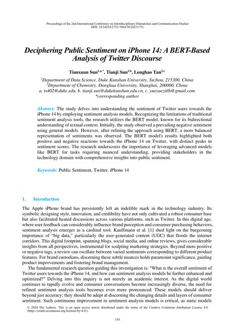 Pdf Deciphering Public Sentiment On Iphone 14 A Bert Based Analysis
