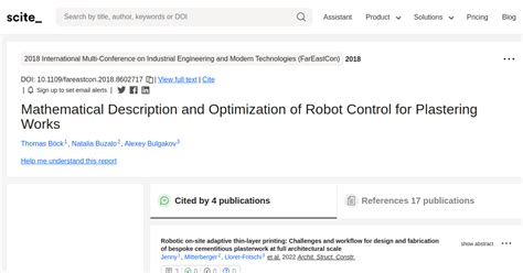 Citation Report Mathematical Description And Optimization Of Robot