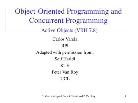 Ppt Object Oriented Programming And Concurrent Programming Active Objects Vrh 7 8 Powerpoint