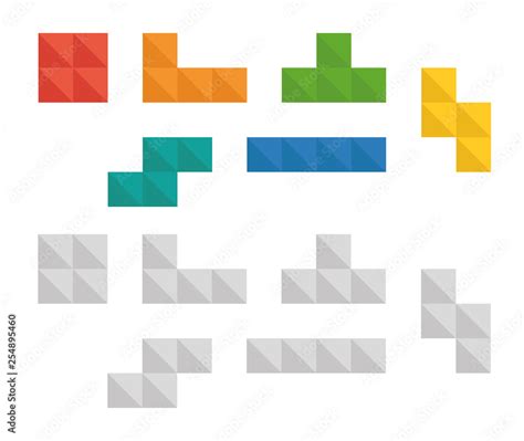 Tetris Pixel Bricks Game Vector Template Stock Vector Adobe Stock