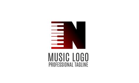 Letter N Piano Or Keyboard For Professional Music School Logo Composer Producer Publisher